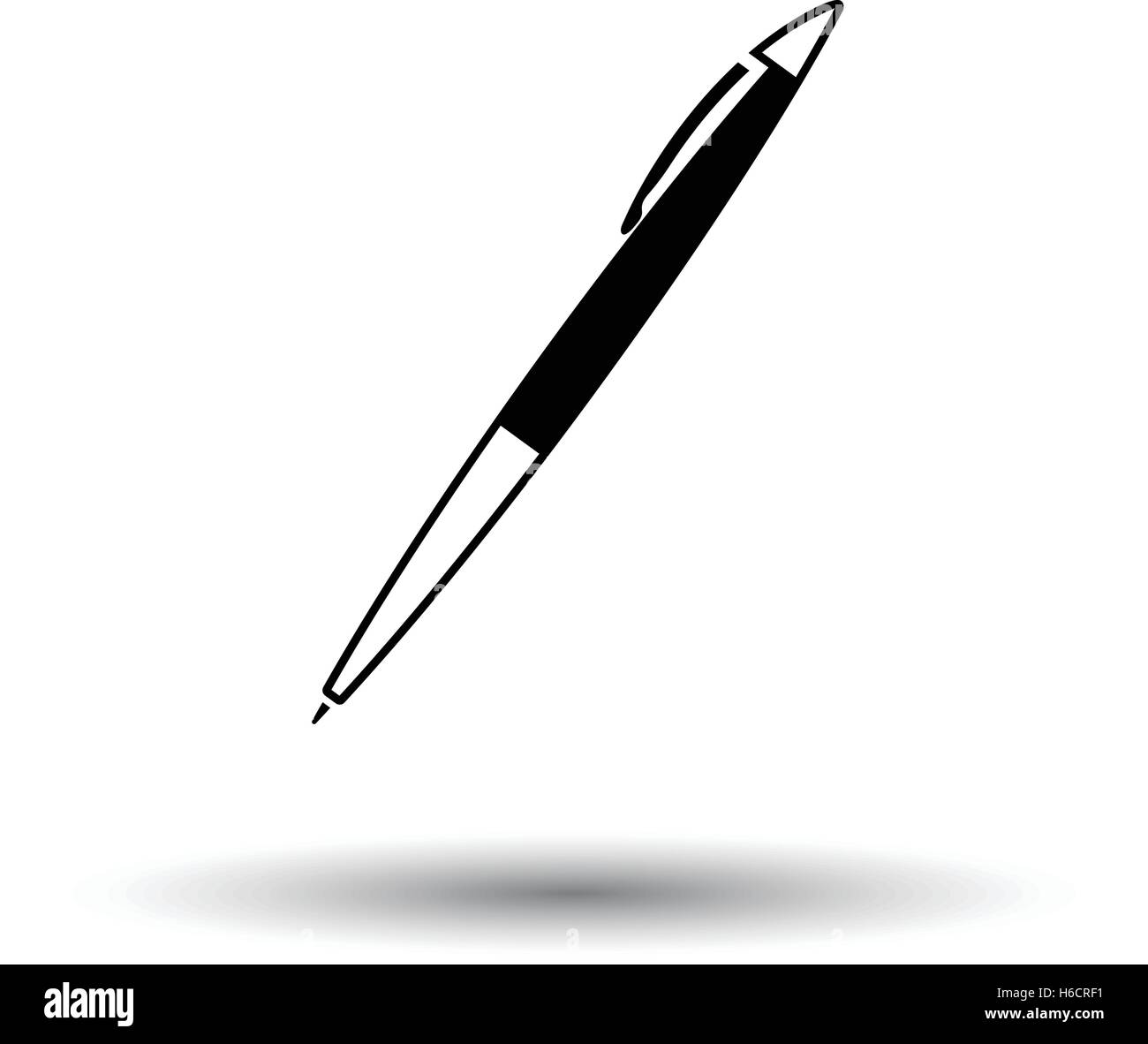 Pen icon. White background with shadow design. Vector illustration ...