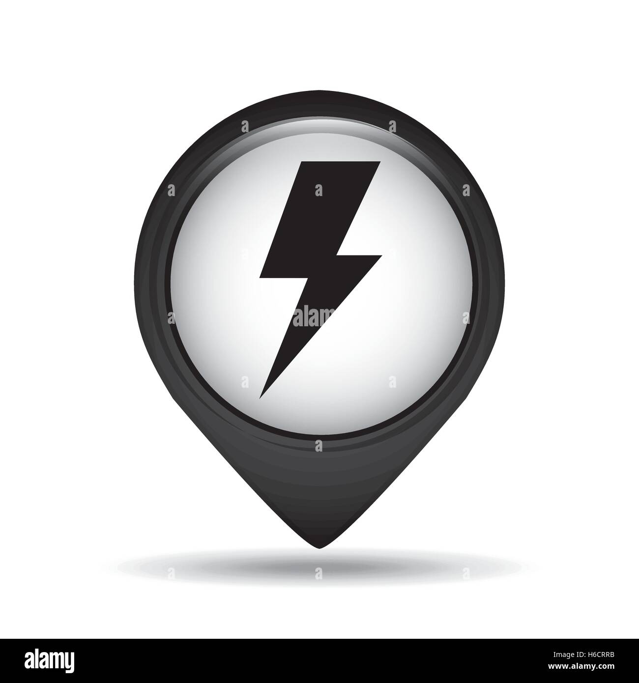 lightning bolt icon in round shape, vector illustration Stock Vector ...