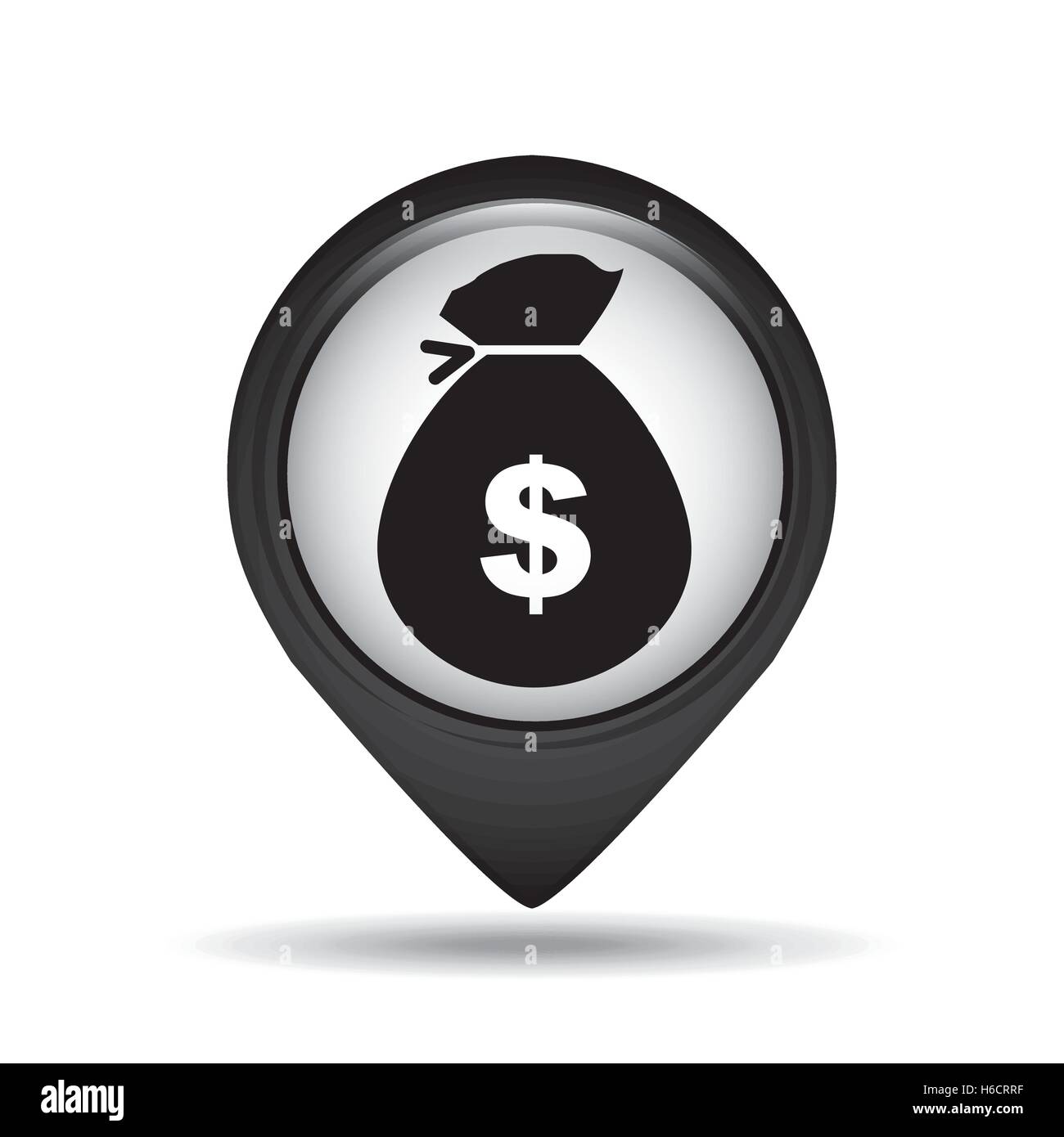 bag of money icon in round shape, vector illustration Stock Vector ...
