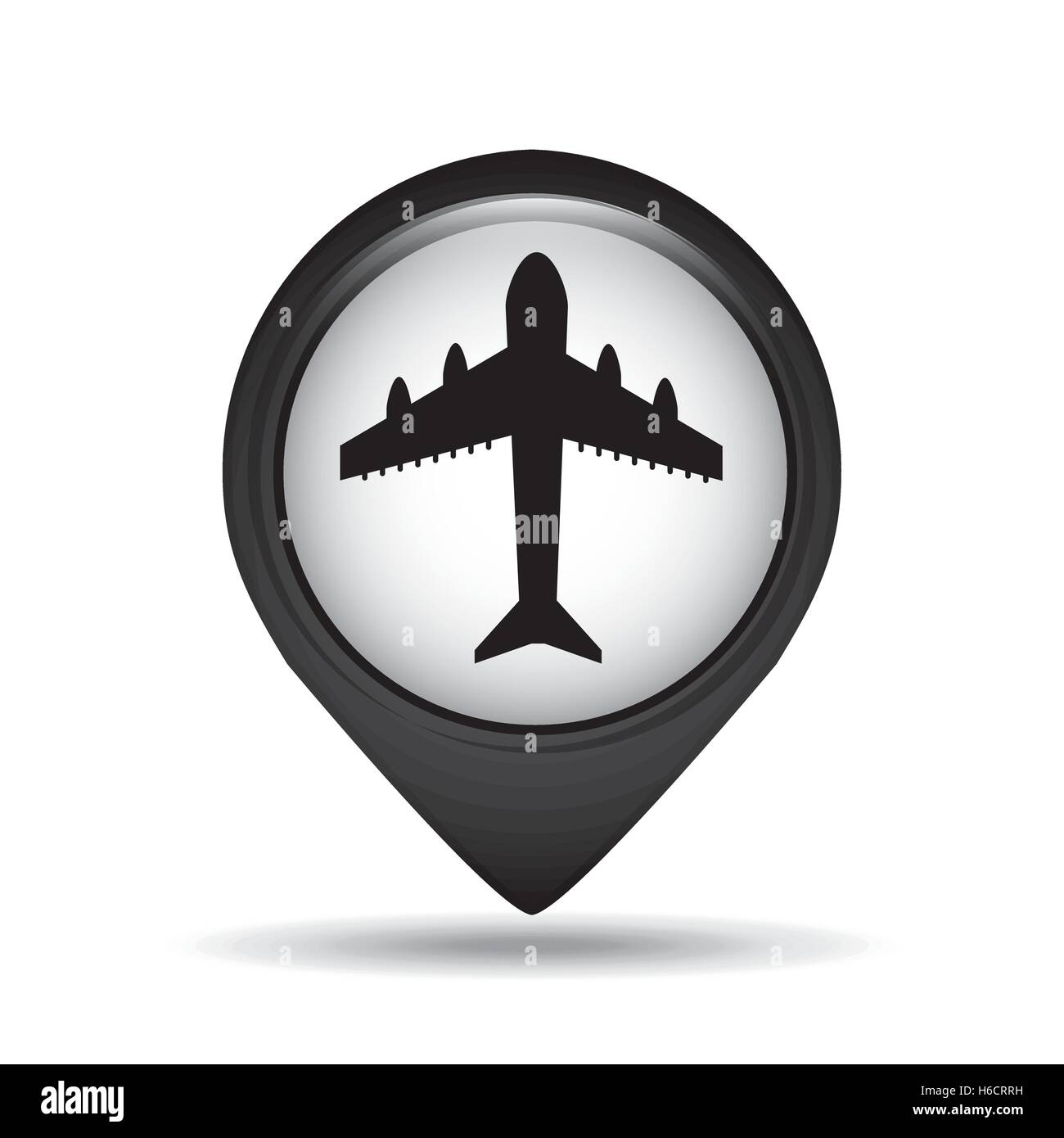 flying plane icon in round shape, vector illustration Stock Vector ...