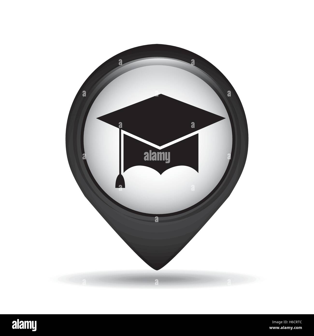 graduation cap icon in round shape, vector illustration Stock Vector ...