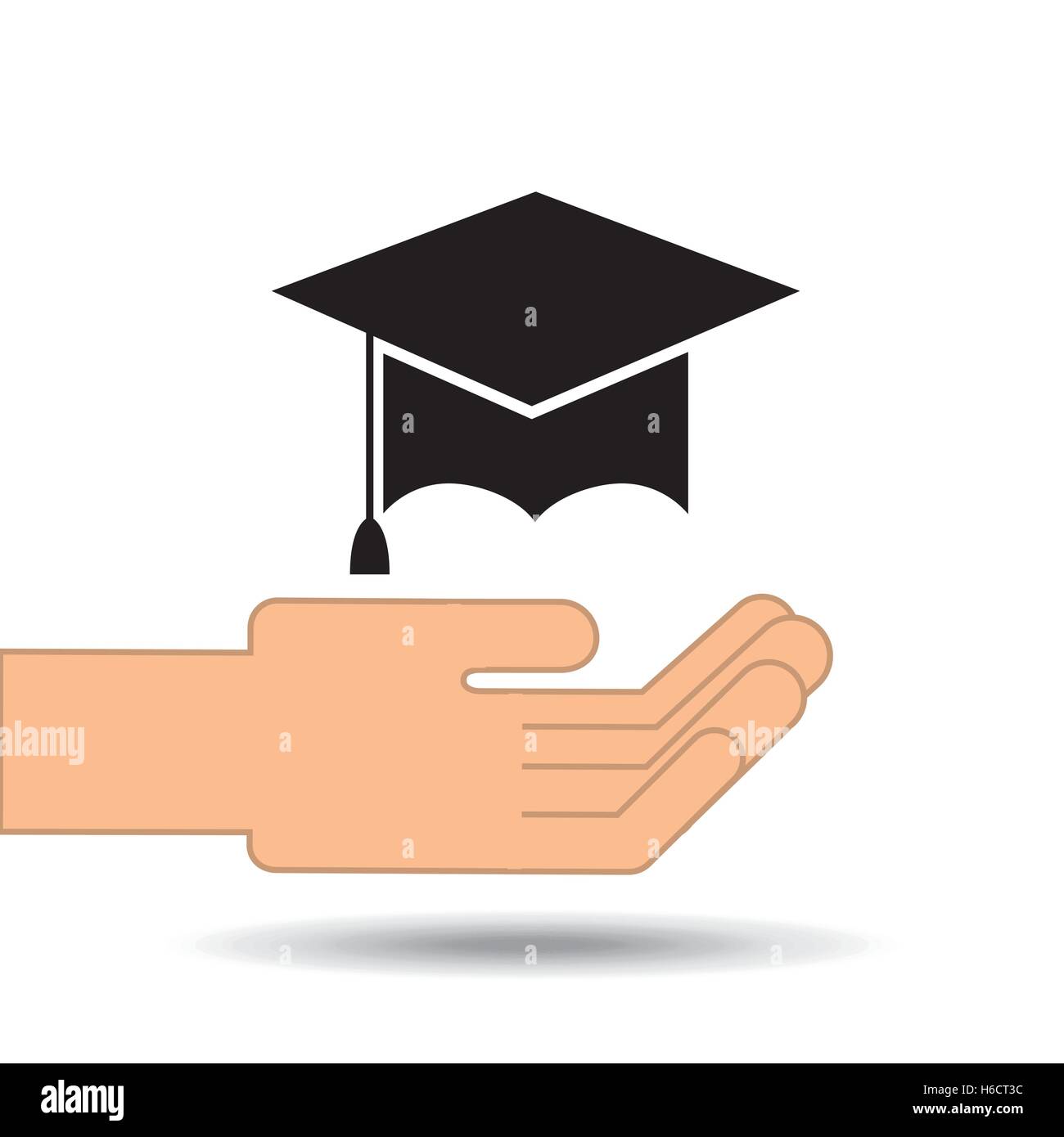 hand holding hat graduation design vector illustration Stock Vector ...
