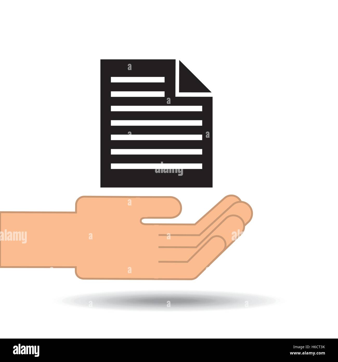 hand holding paper file graphic vector illustration Stock Vector Image ...