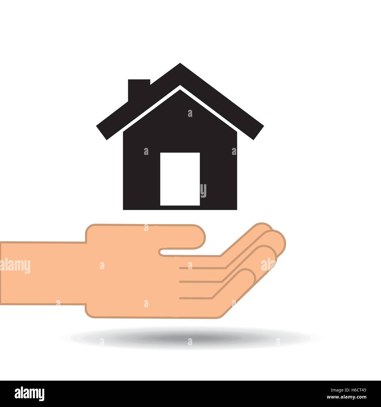 hand holding house home design vector illustration Stock Vector Image ...