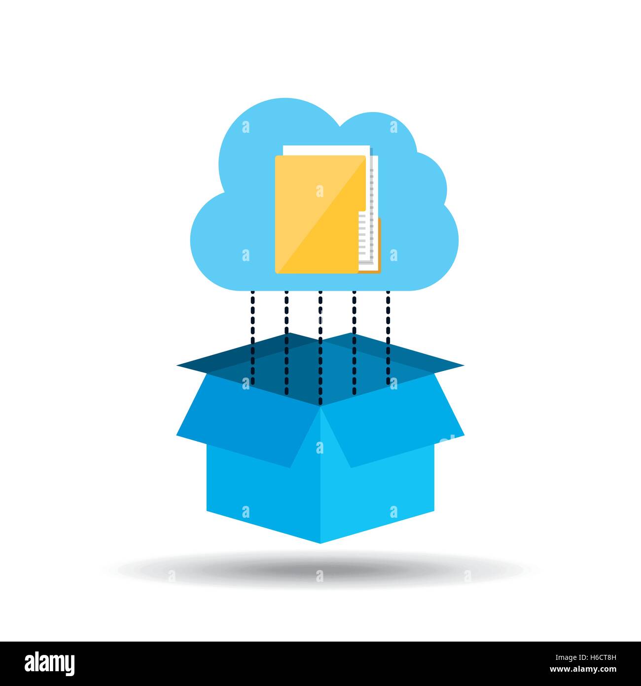 cloud technology folder file connection design vector illustration ...