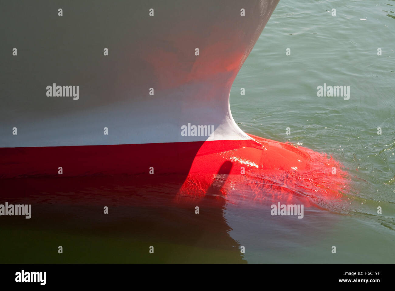 Bulbous bow, under water bow, hull, excursion ship, Chiemsee lake ...