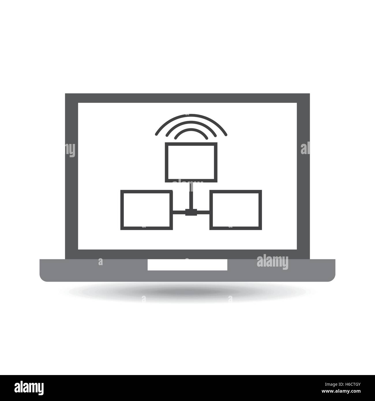 laptop technology internet connected icon graphic vector illustration ...