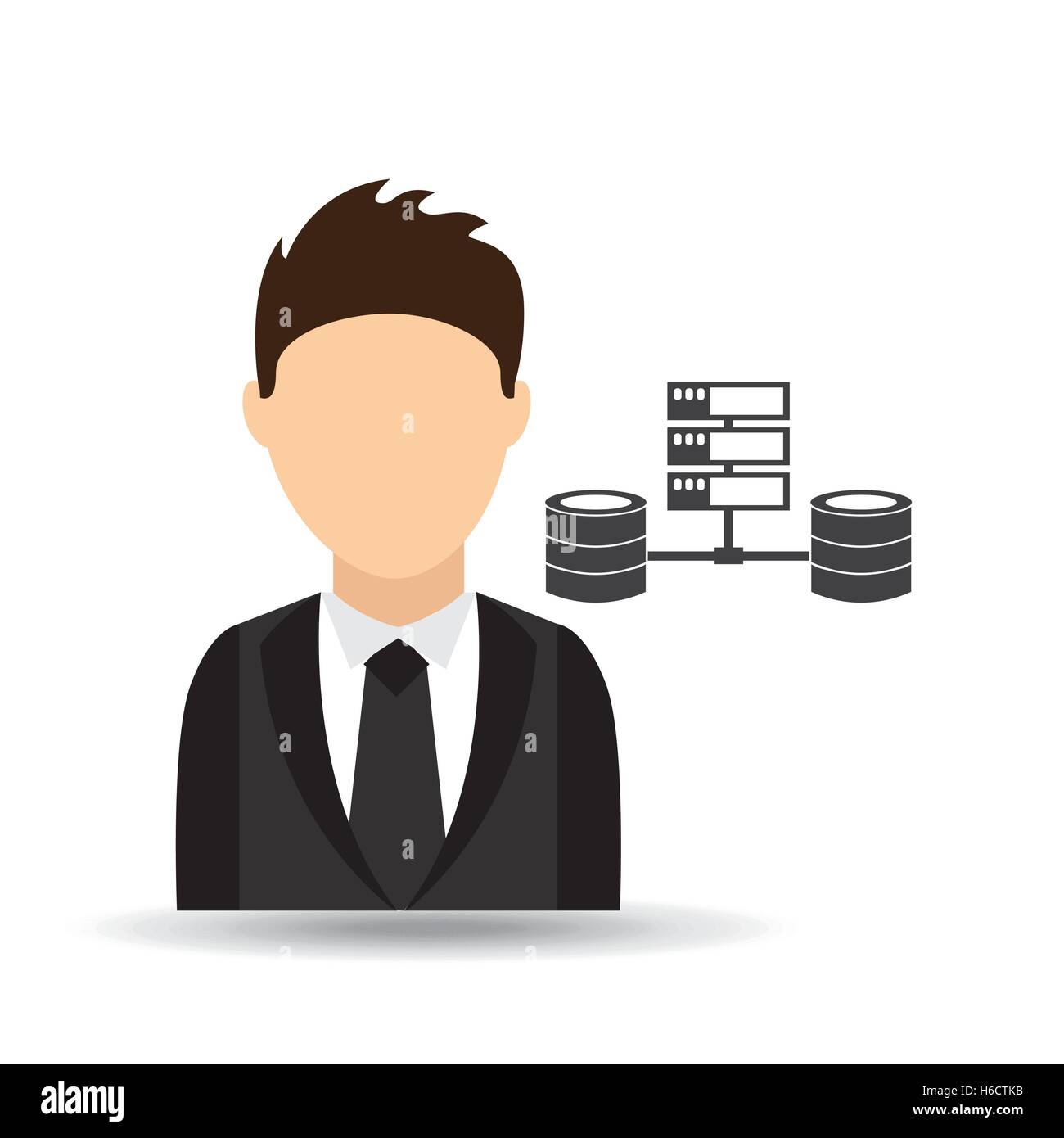 character man with computer server data design vector illustration eps ...