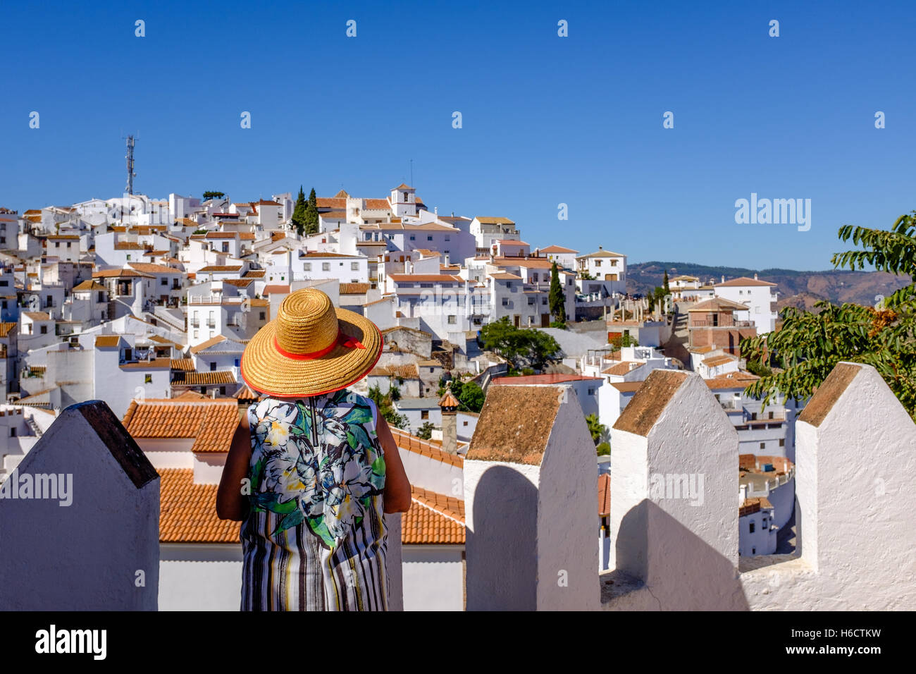 Comares spain hill village view pueblo blanco malaga hi-res stock ...
