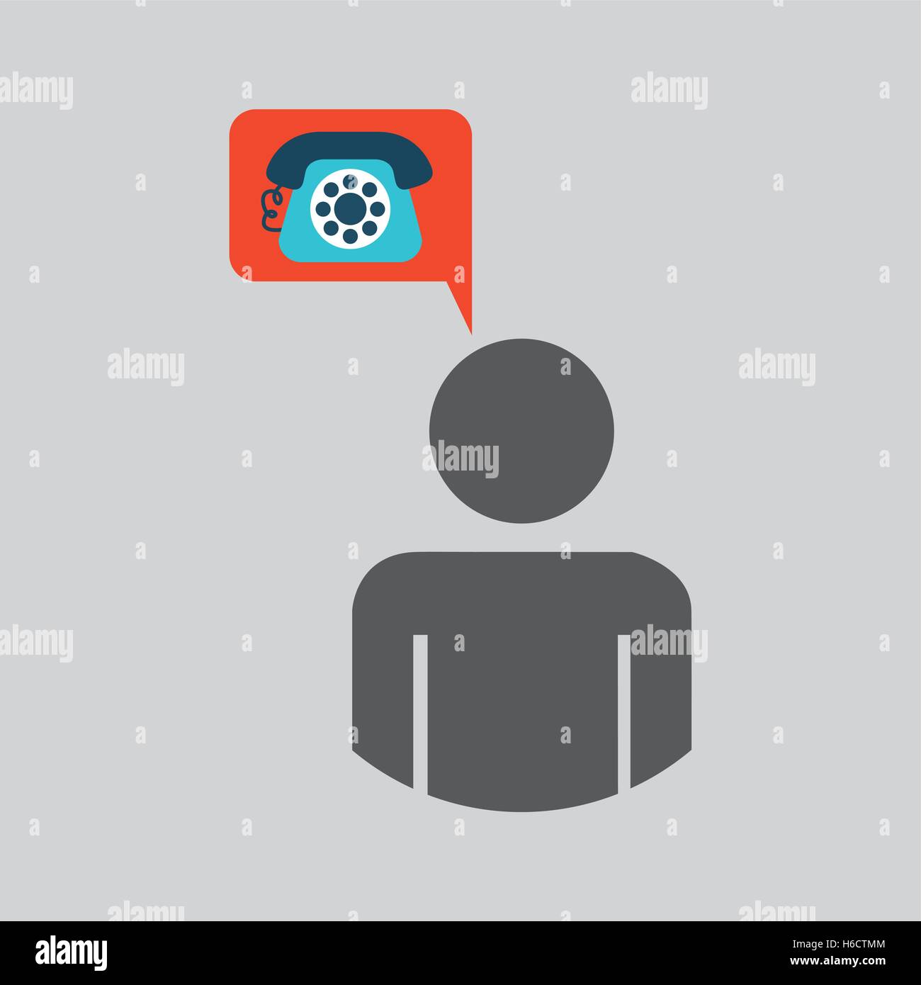 silhouette blue man telephone call design icon vector illustration eps ...