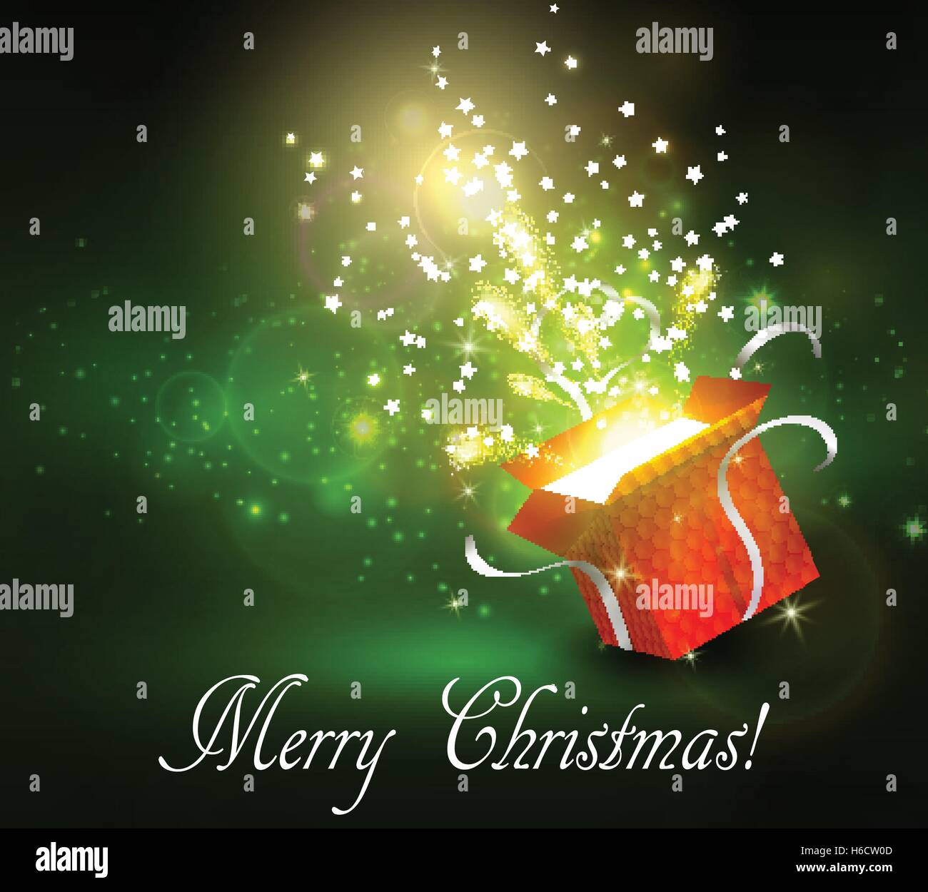 Christmas background with open red box Stock Vector Image & Art - Alamy