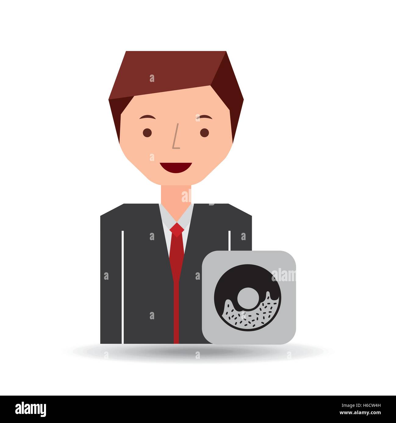 cartoon man donut dessert design icon vector illustration Stock Vector ...