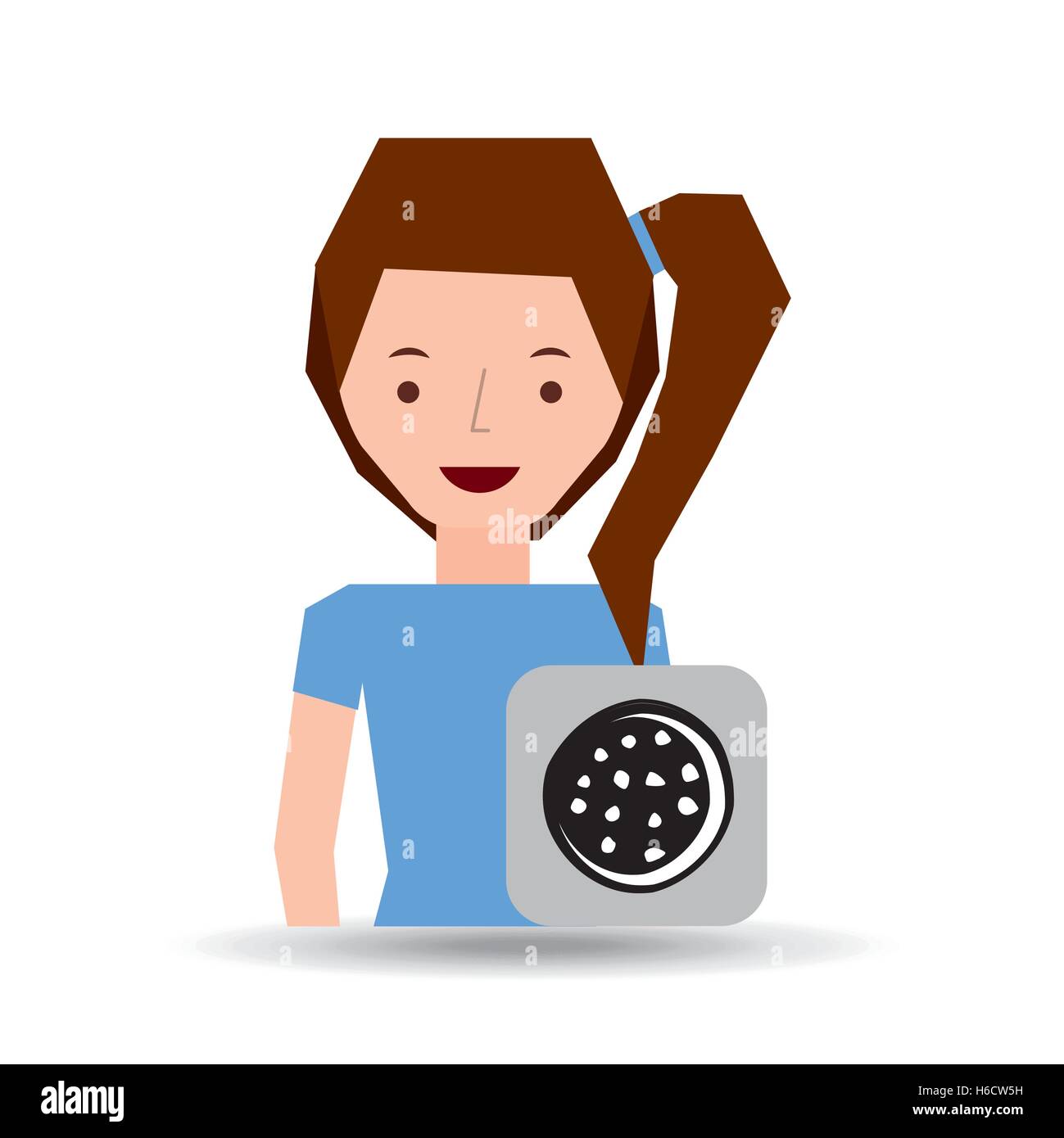 girl cartoon cookie cream dessert icon vector illustration eps 10 Stock ...