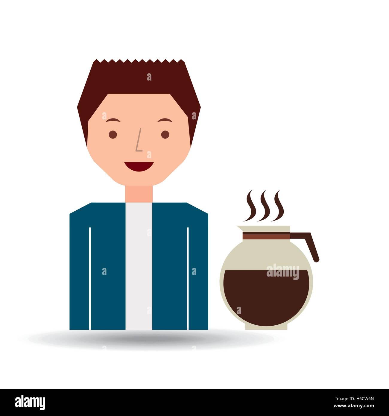 Guy making coffee Stock Vector Images - Alamy