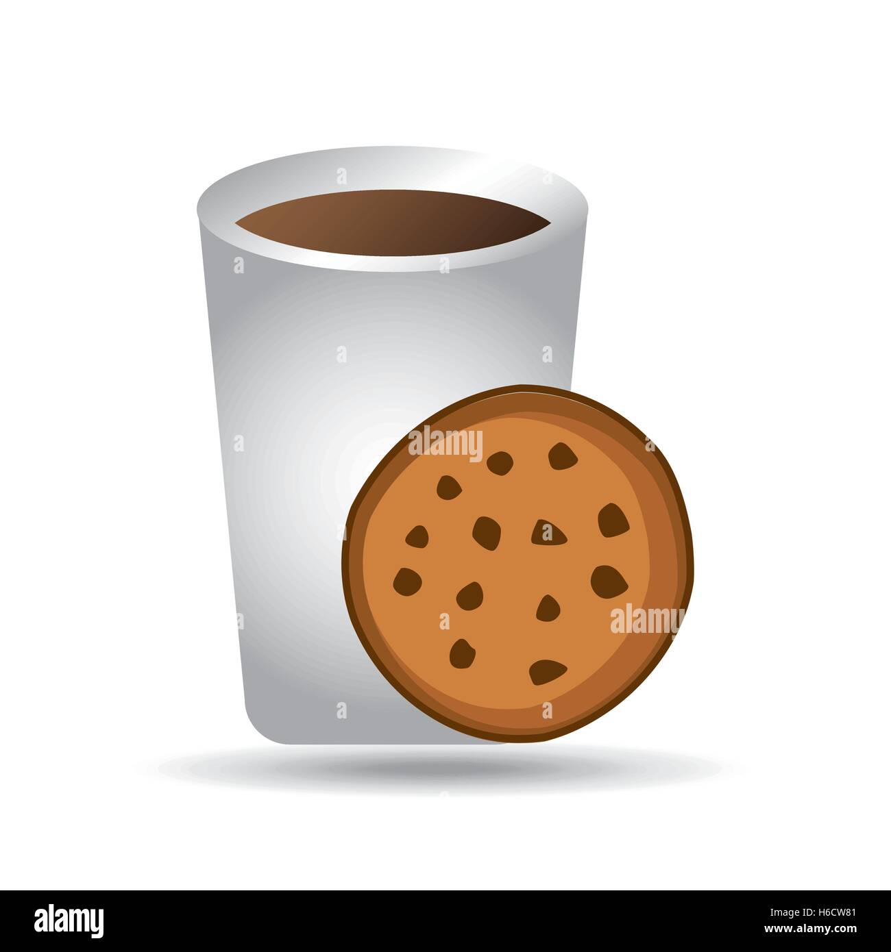 big cup coffee cookie bakery icon design graphic vector illustration ...