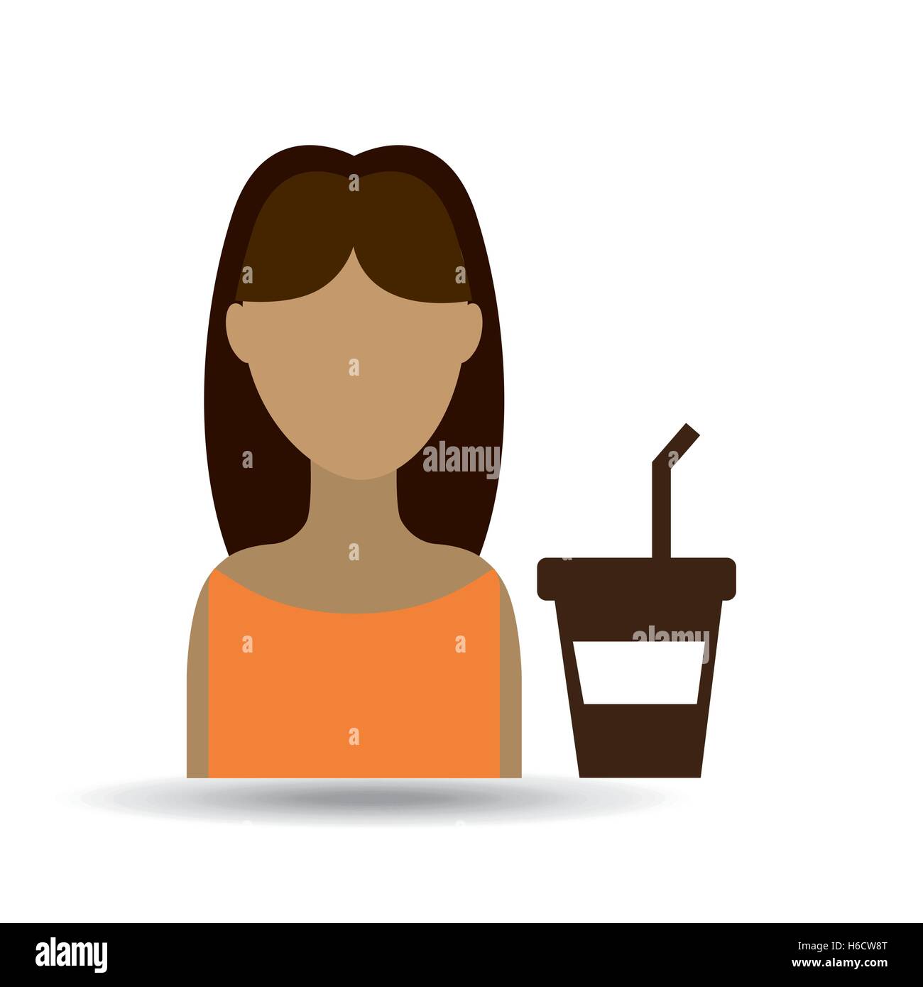 Boy girl drinking together straw Stock Vector Images - Alamy