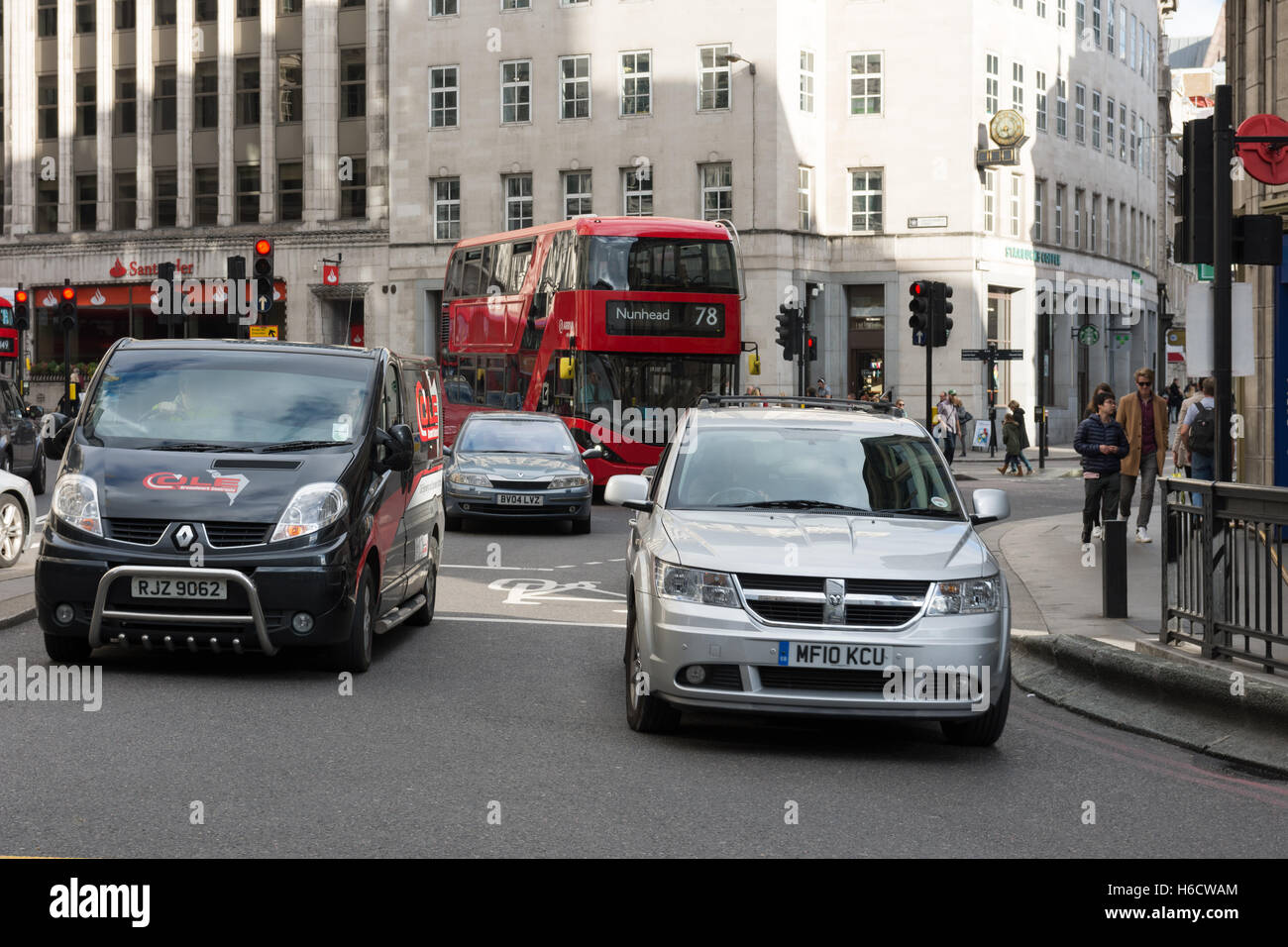 London traffic in the Graccechurch Street City of London, England Stock ...