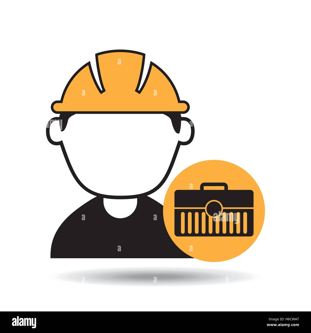 avatar man construction worker toolbox icon vector illustration Stock ...