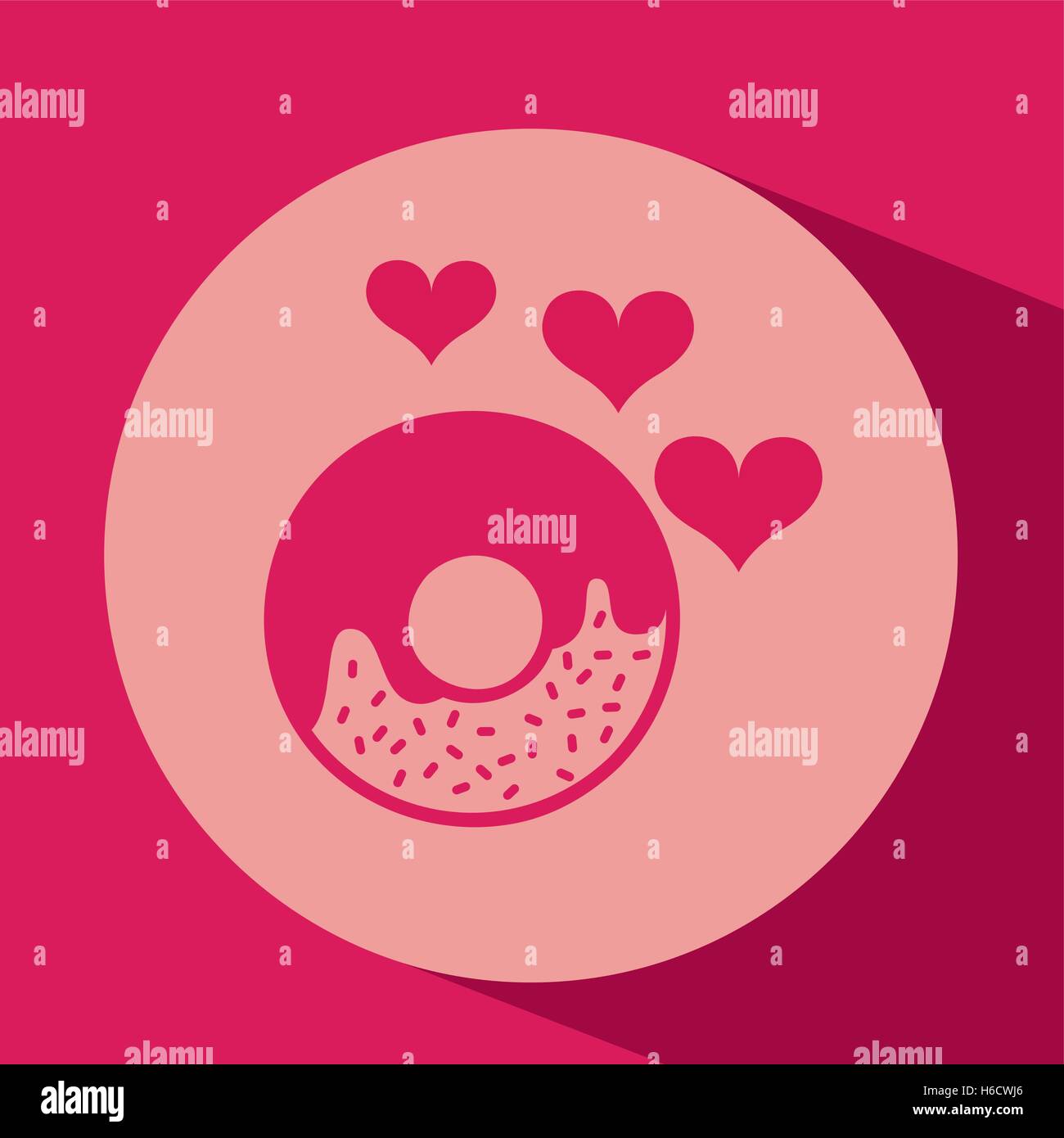 heart red cartoon donut icon design vector illustration Stock Vector ...