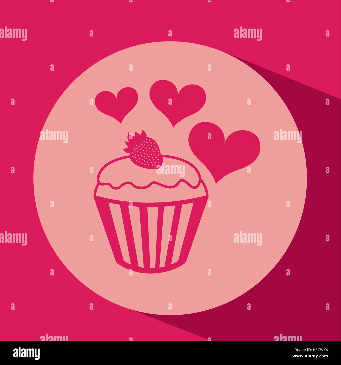 Heart red cartoon cupcake strawberry hi-res stock photography and ...