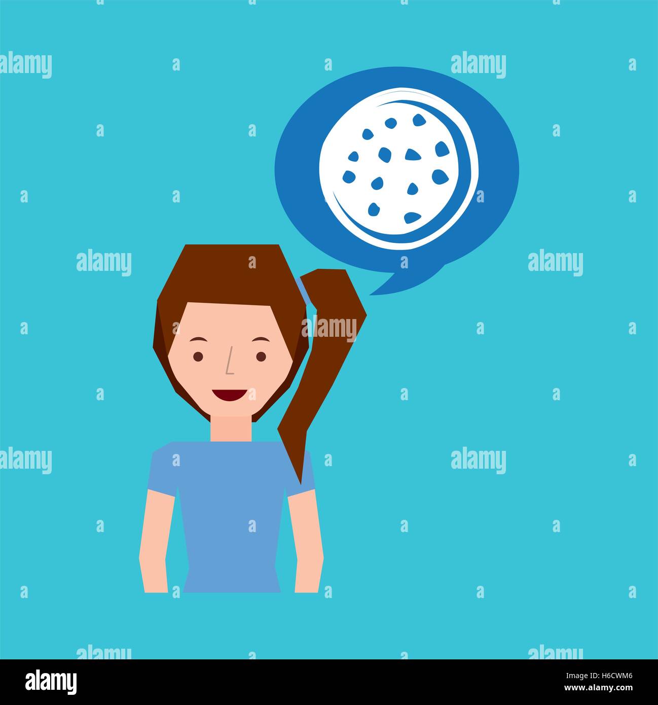 girl cartoon cookie cream dessert icon vector illustration eps 10 Stock ...