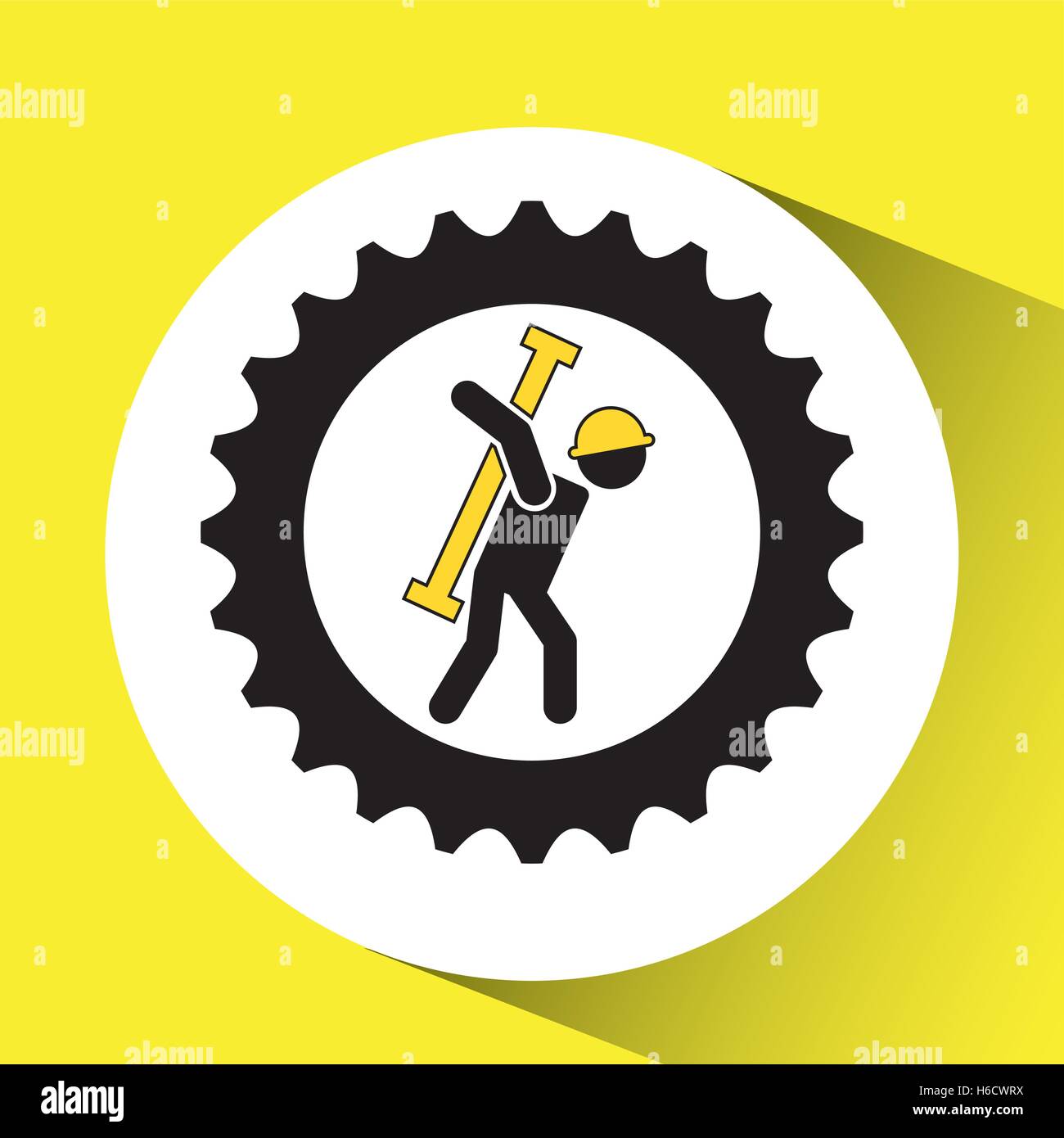 Ladder climbing workman builder Stock Vector Images - Alamy