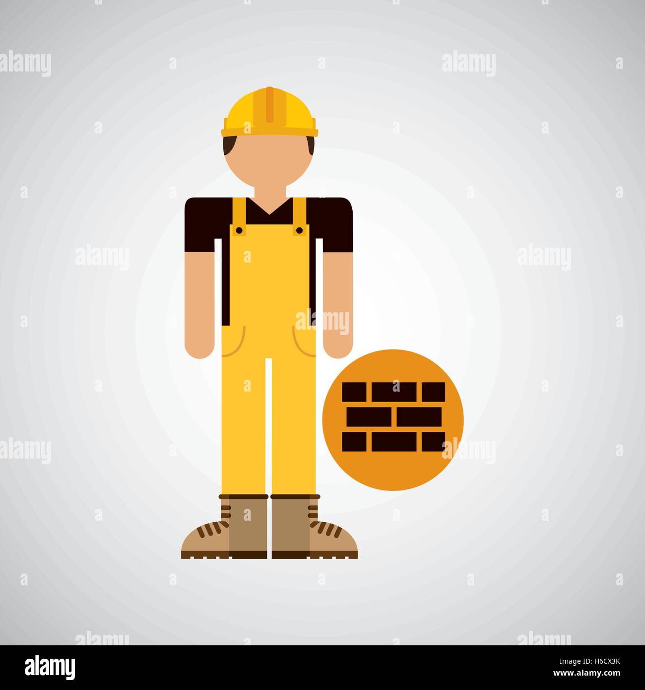 Man working with bricks Stock Vector Images - Alamy