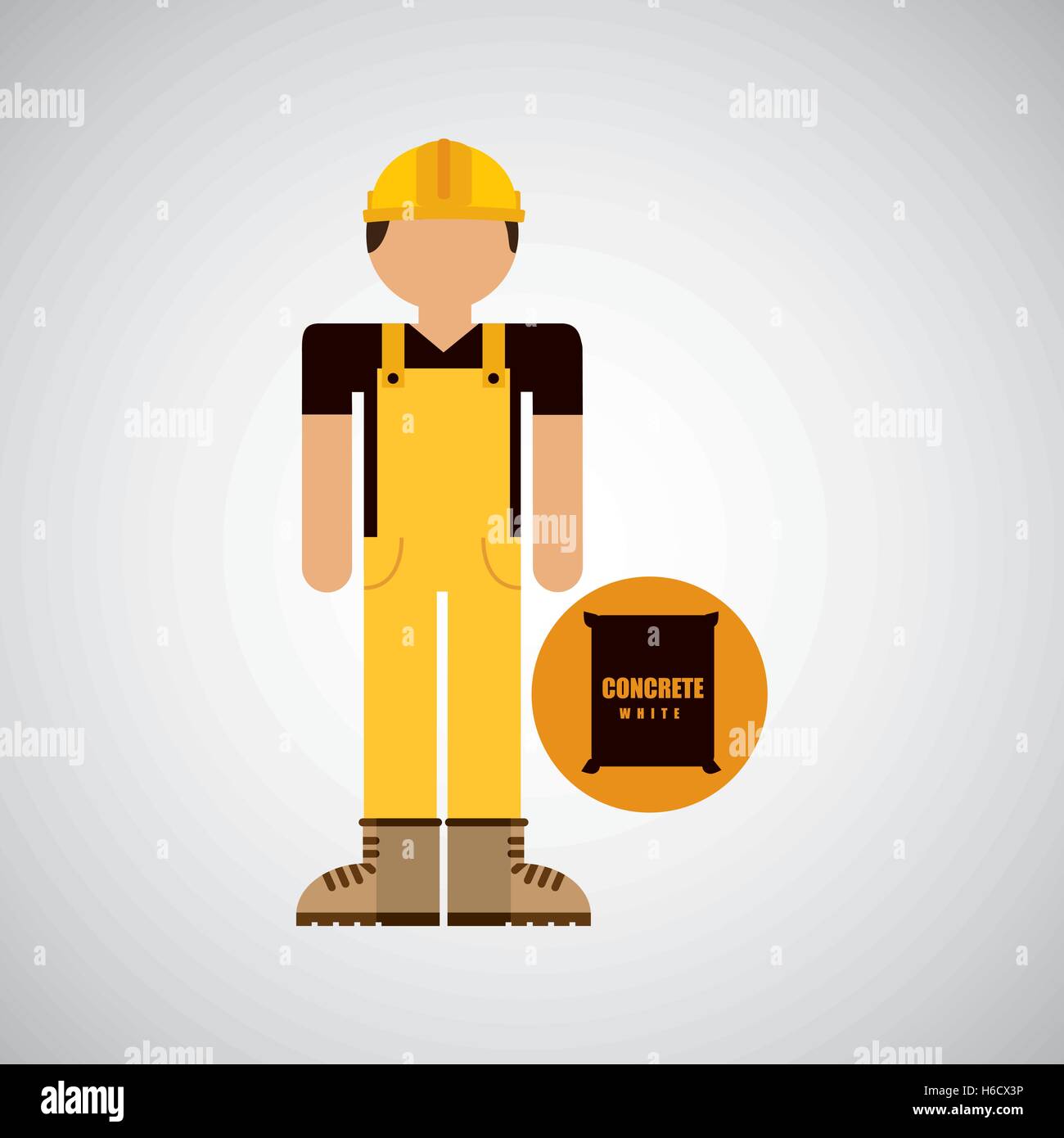 character construction man with concrete vector illustration eps 10 ...