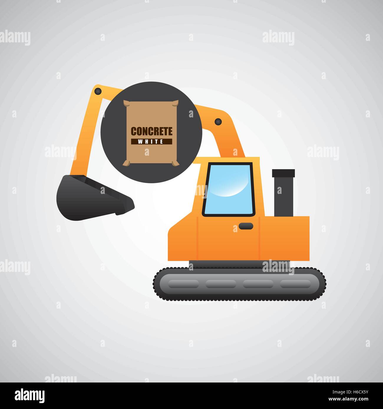 excavator machine concrete graphic vector illustration eps 10 Stock ...