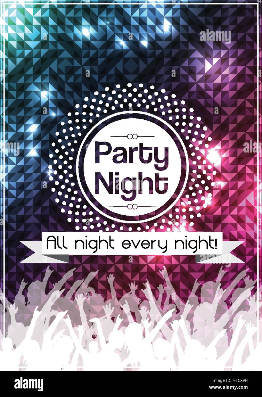 Party Night Poster Background Template - Vector Illustration Stock ...
