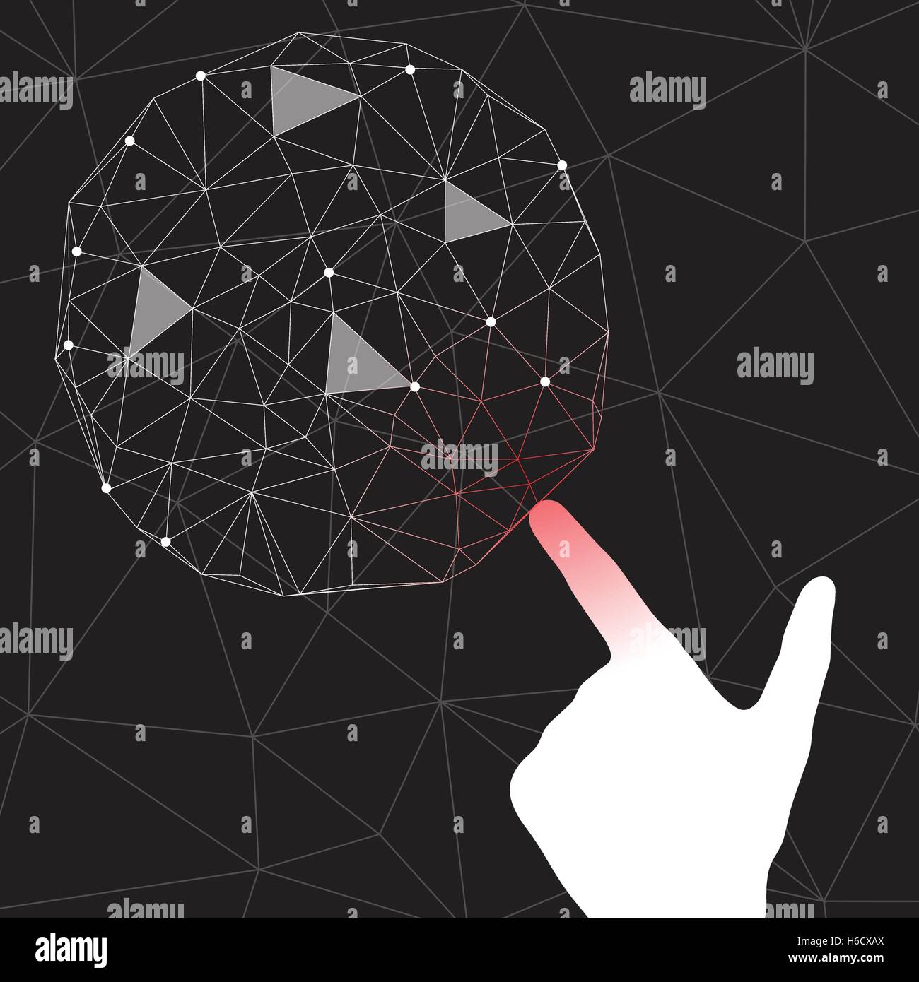 Hand Holding a Net Sphere, Social network - Vector Illustration Stock ...