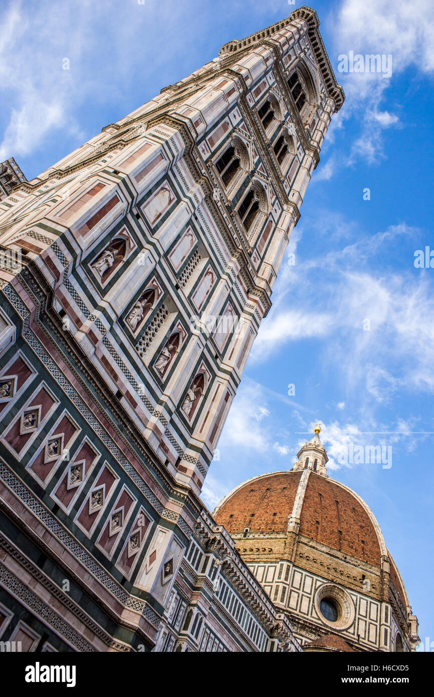 Cupola of Brunelleschi and Giotto's tower Bell in Florence, Italy. From ...