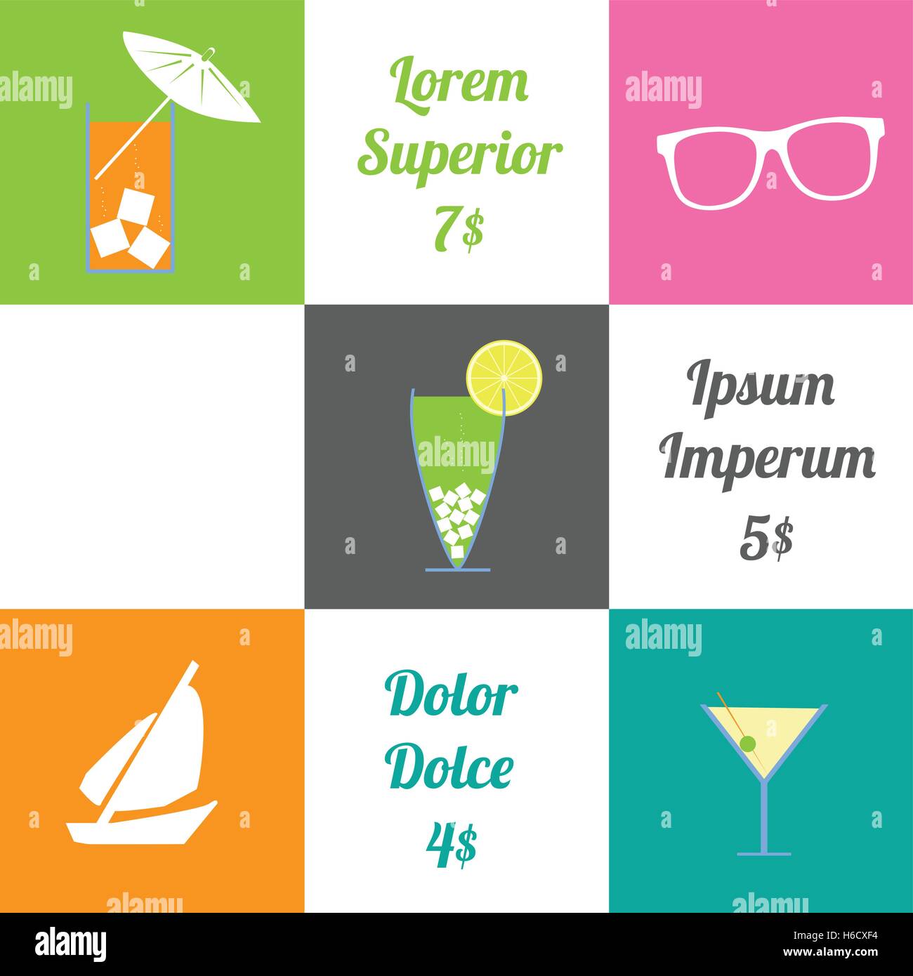 Abstract Cocktail Menu - Vector Illustration Stock Vector Image & Art ...