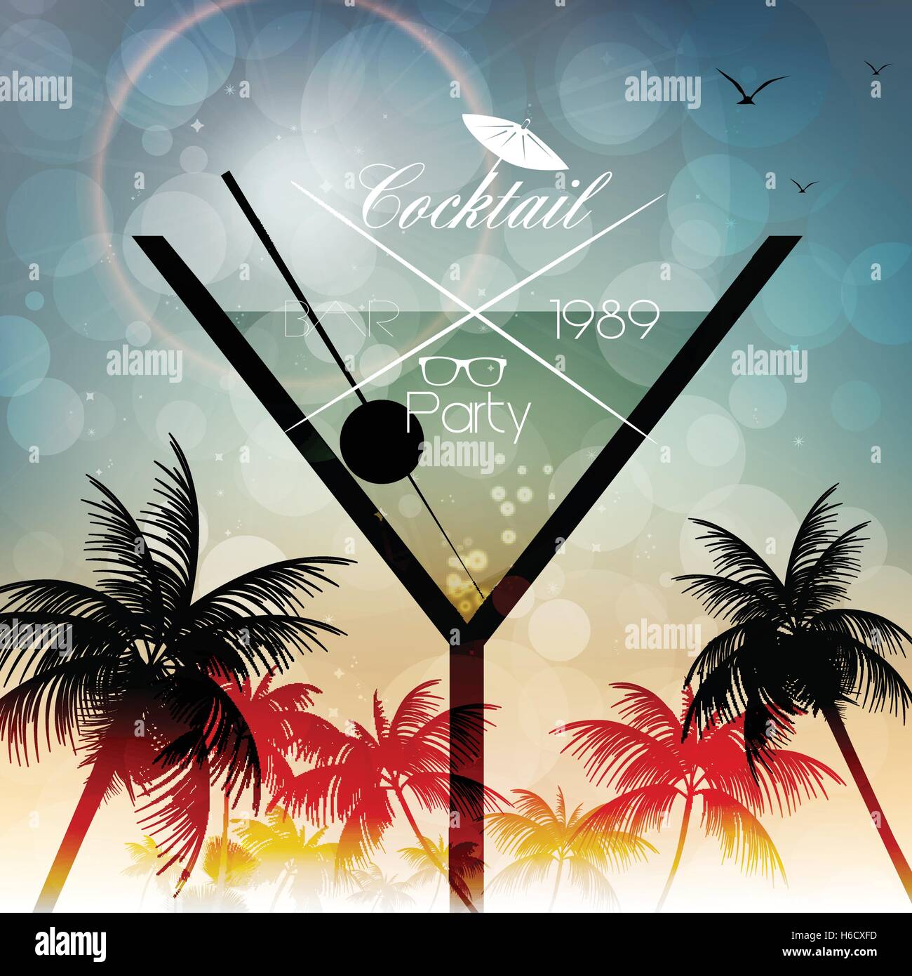 Cocktail Party Invitation Poster - Vector Illustration Stock Vector ...