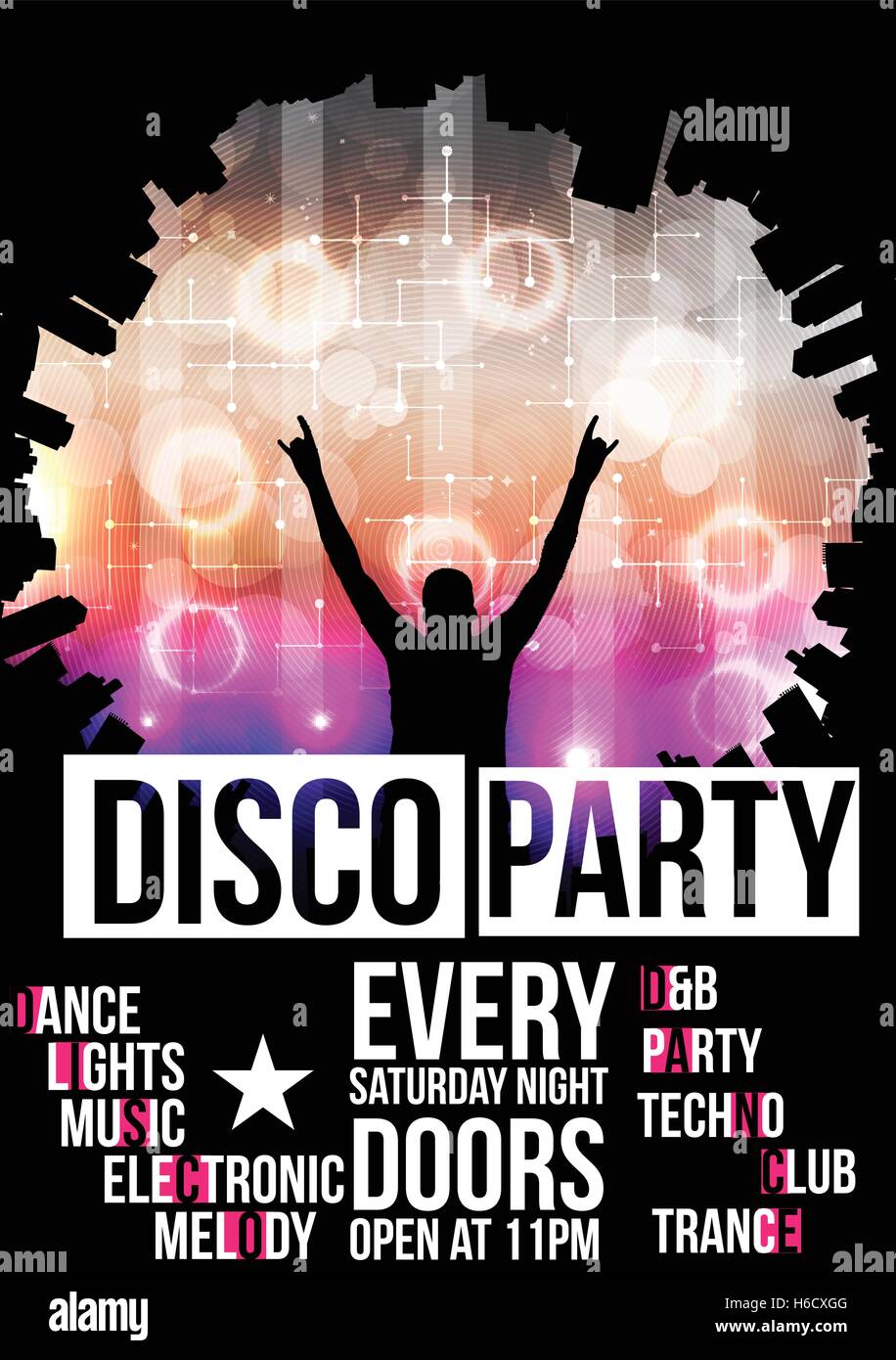 Grunge Party Poster Background Template - Vector Illustration Stock Vector Image & Art - Alamy