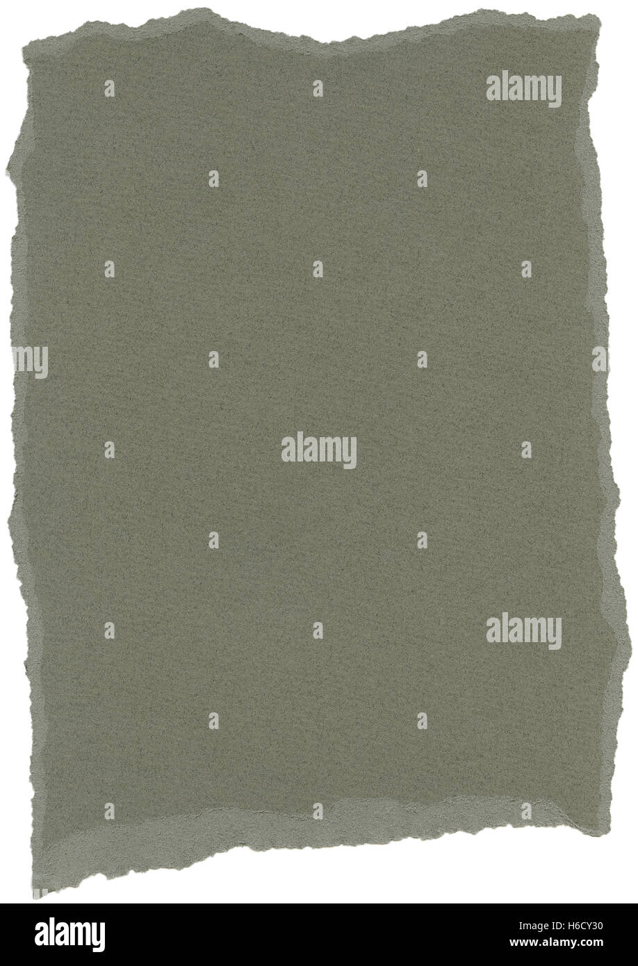 Texture of dark greenish gray fiber paper with torn edges. Isolated on ...