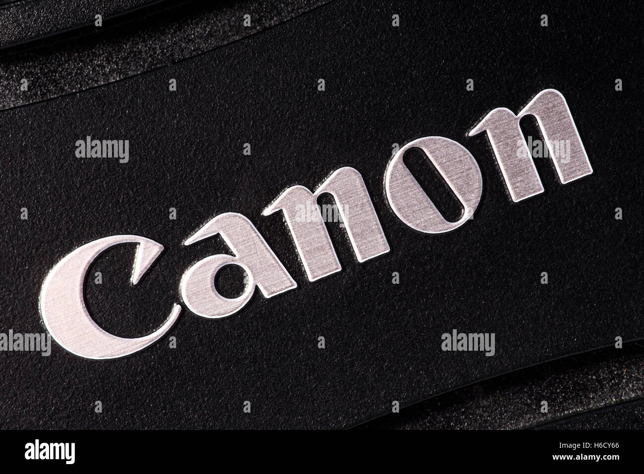 LONDON, UK - OCTOBER 21ST 2016: A close-up shot of the Canon company ...