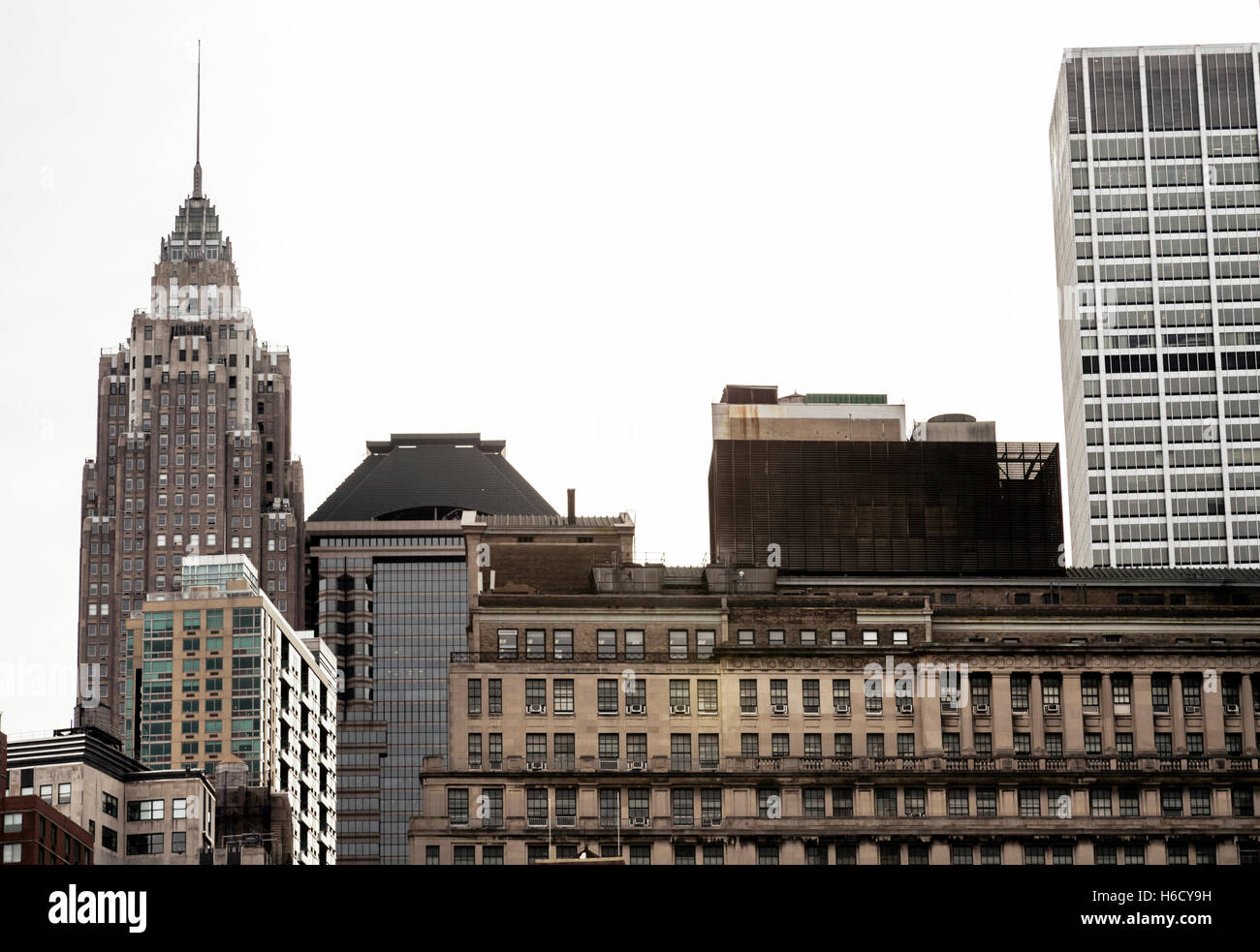 Cluster of high rise apartment and office buildings in Manhattan Stock ...