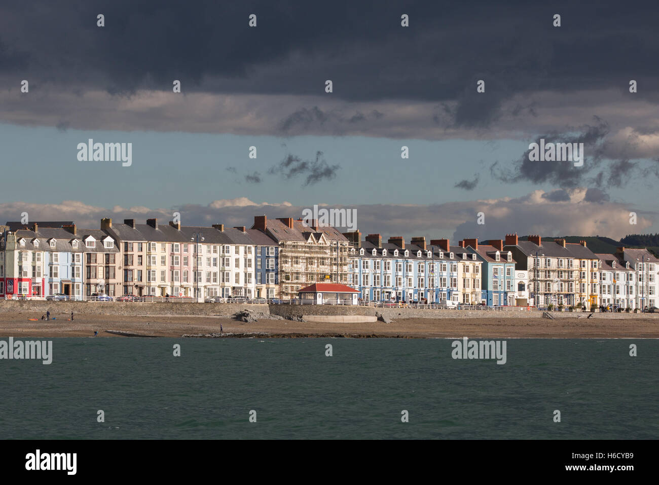 Aberystwyth seafront , beach and shelter Stock Photo - Alamy