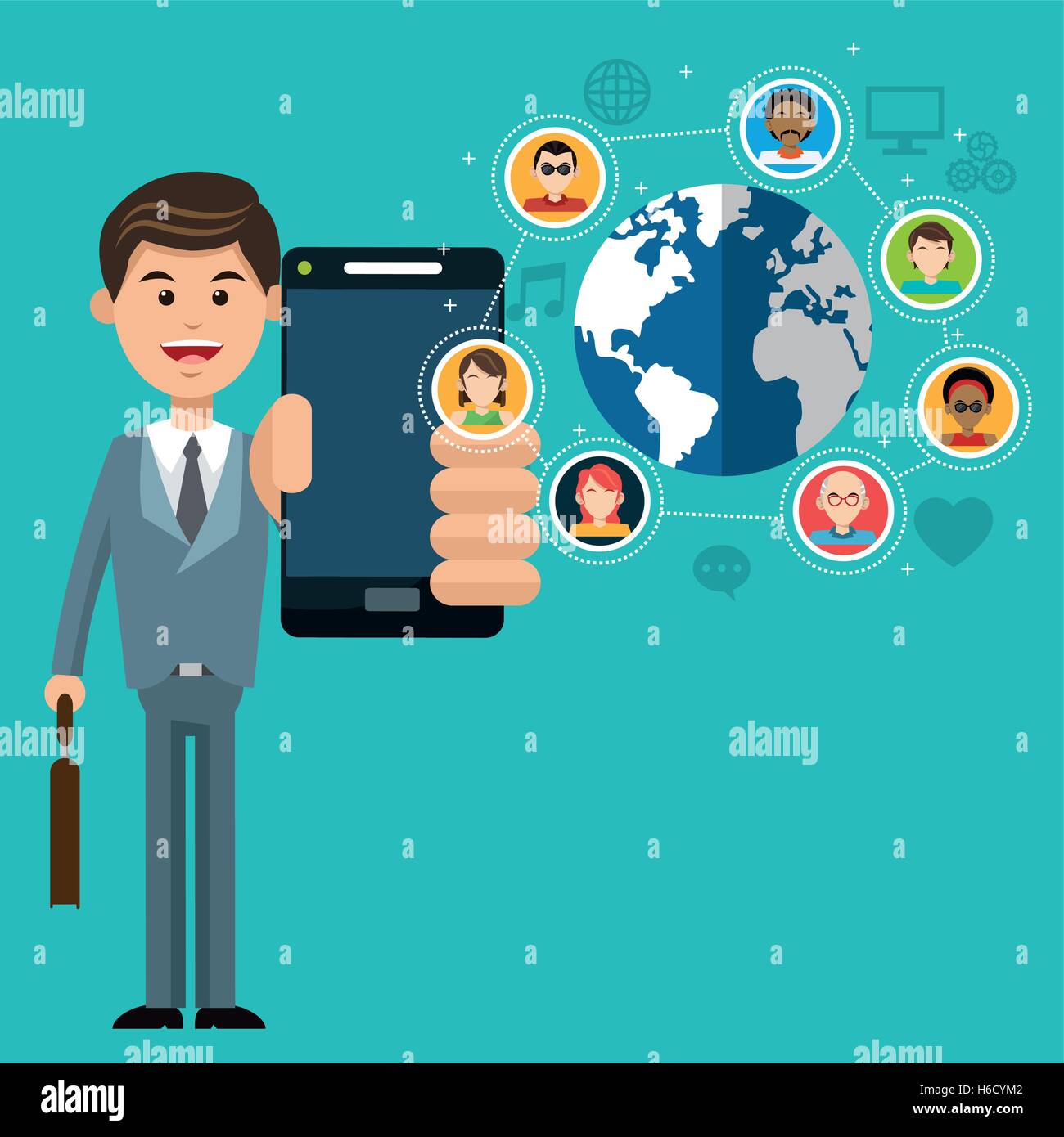 Mobile people cartoon design Stock Vector Image & Art - Alamy