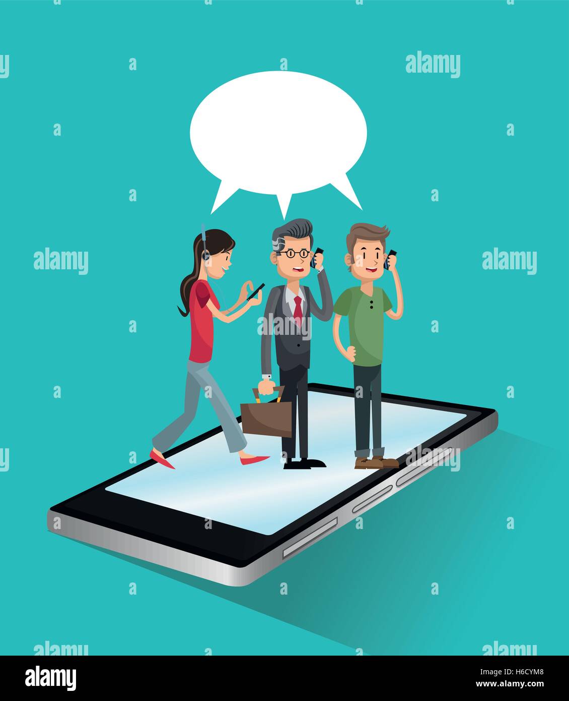 Mobile people cartoon design Stock Vector Image & Art - Alamy