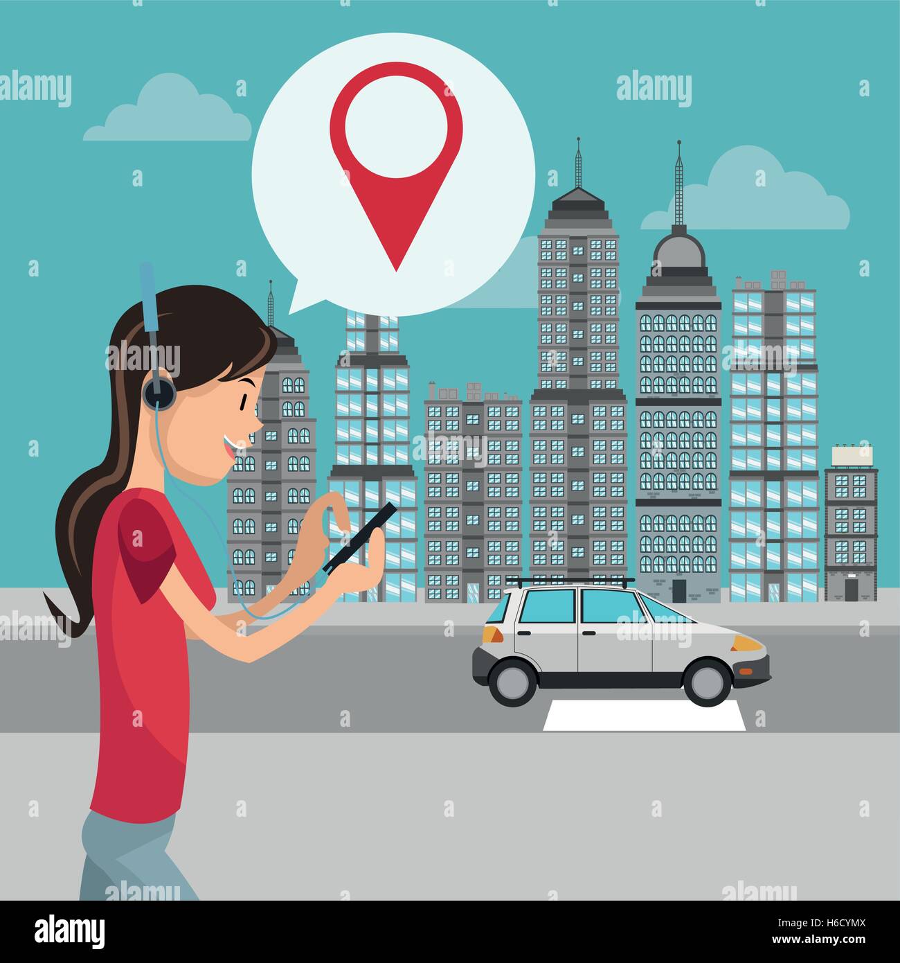 Mobile people cartoon design Stock Vector Image & Art - Alamy