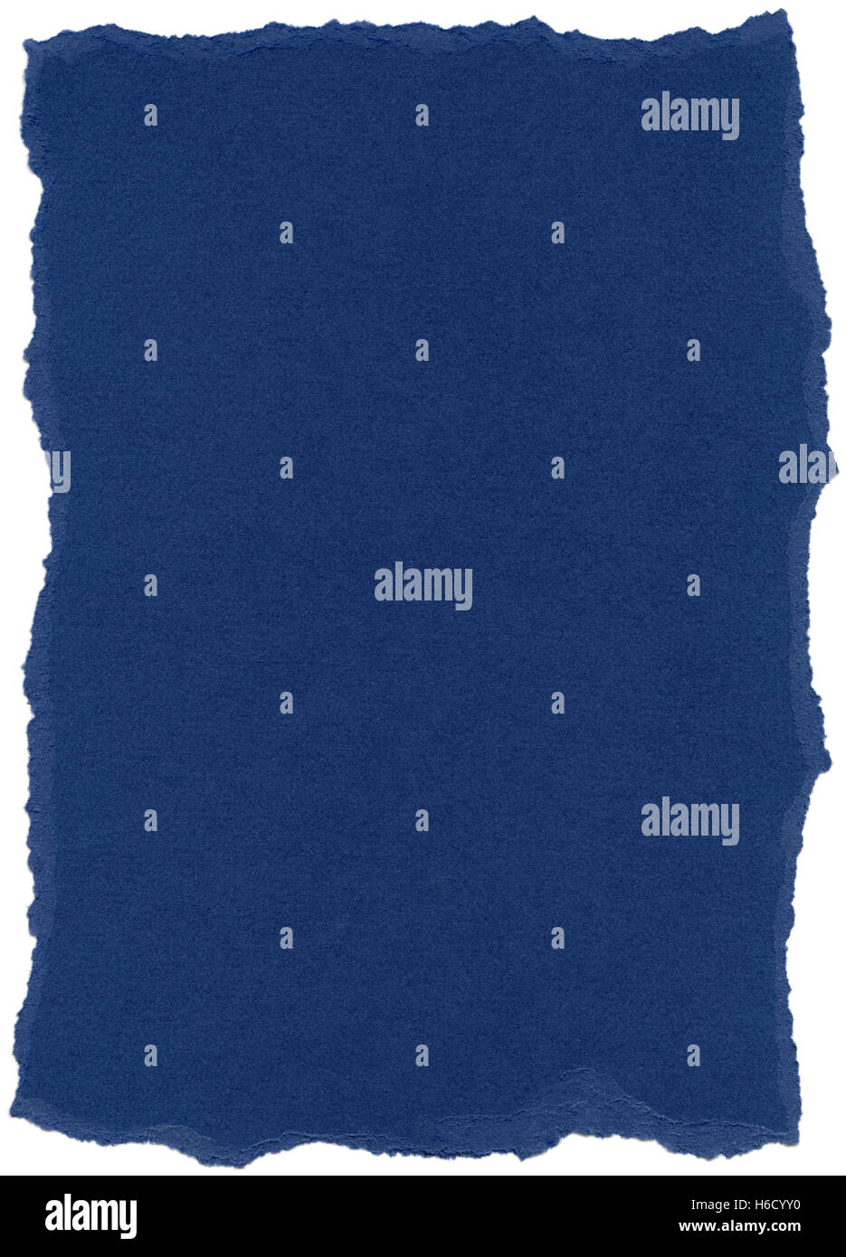 Texture of Prussian blue fiber paper with torn edges. Isolated on white ...
