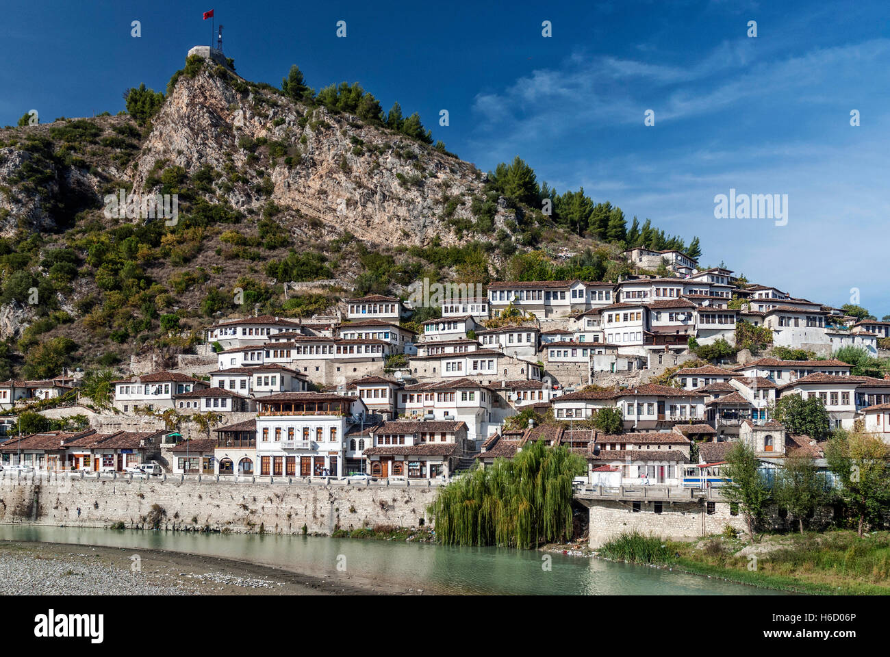 traditional balkan houses in historic old town of berat albania Stock ...