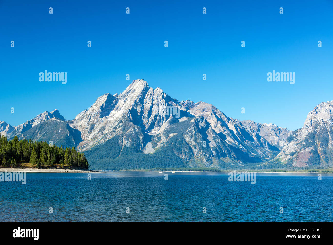 Teton Range and Jackson Lake view in Grand Teton National Park Stock ...