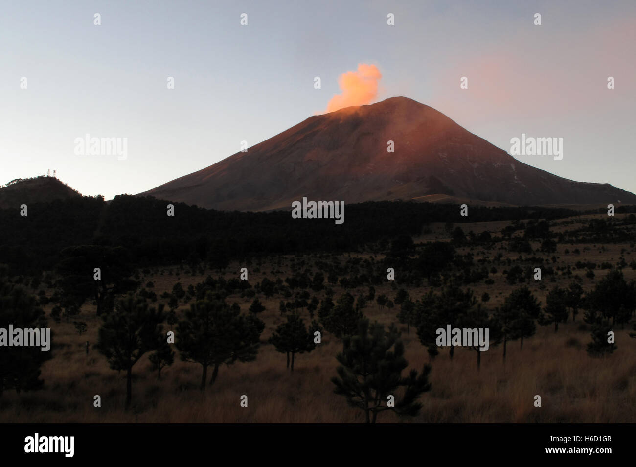 Active Popocatepetl volcano, also called El Popo, picture taken from ...