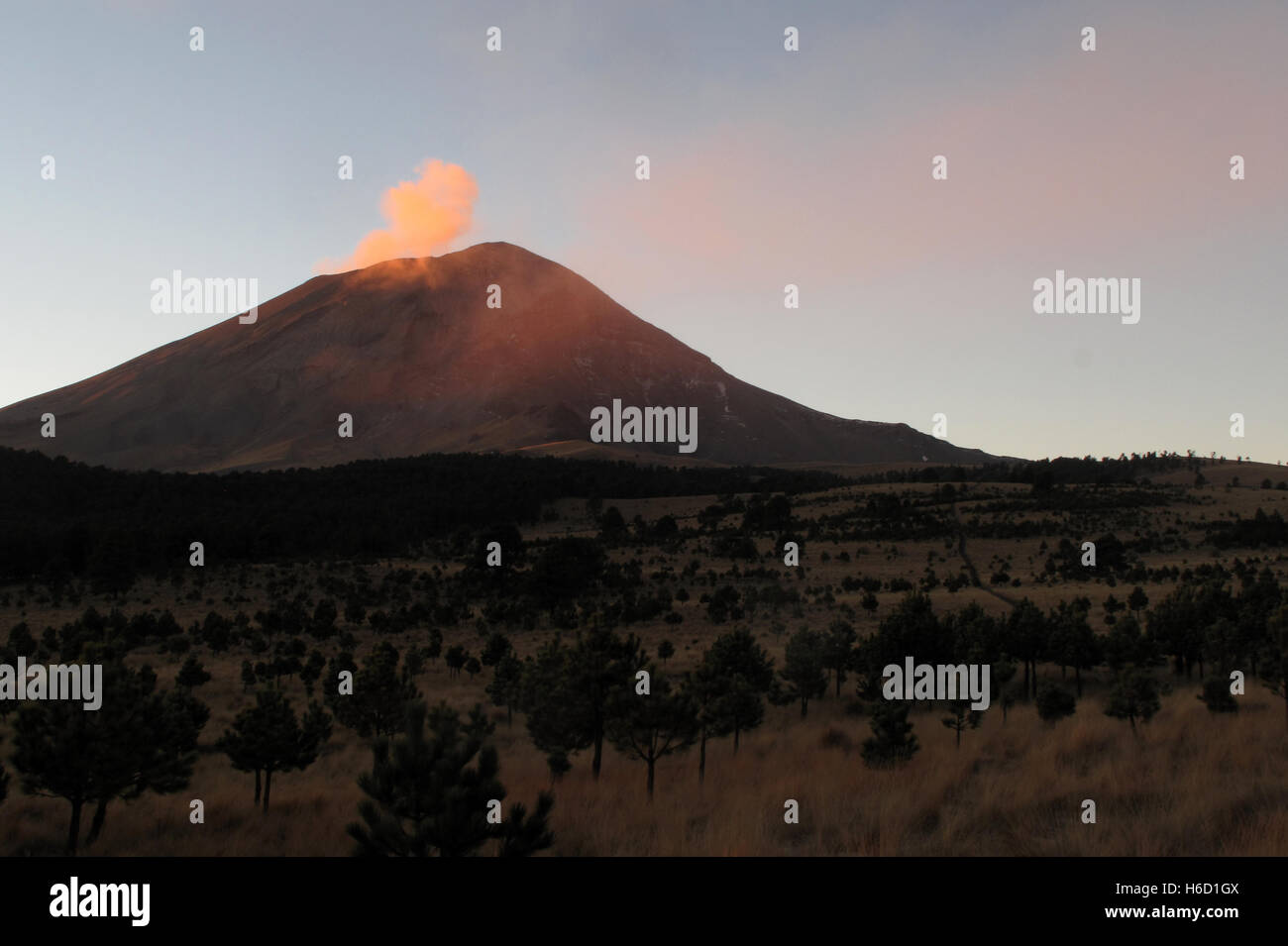 Active Popocatepetl volcano, also called El Popo, picture taken from ...
