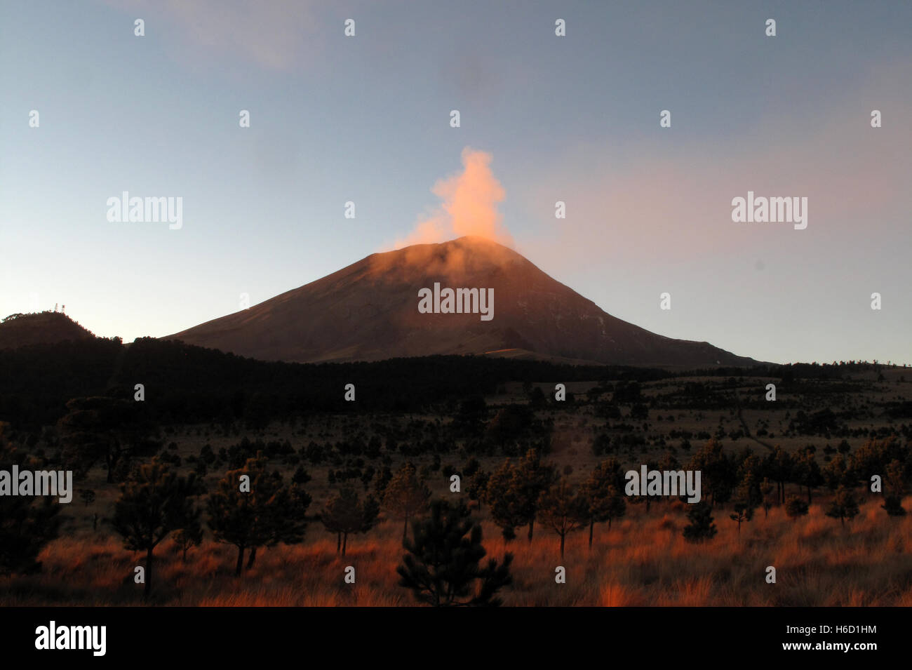 Active Popocatepetl volcano, also called El Popo, picture taken from ...