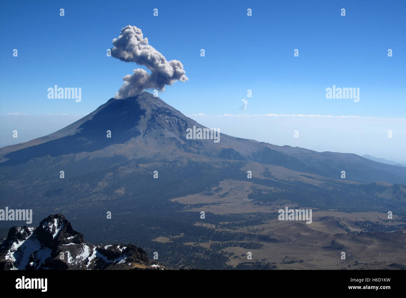 Active Popocatepetl volcano, also called El Popo, picture taken from ...