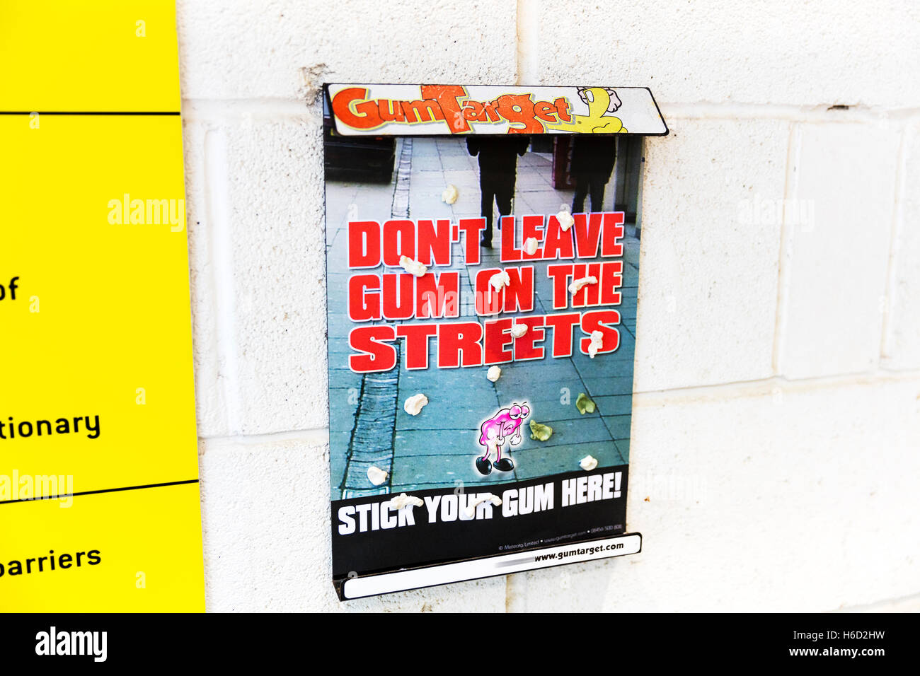 Chewing gum poster stick gum to poster gum stuck to sign preventing gum ...